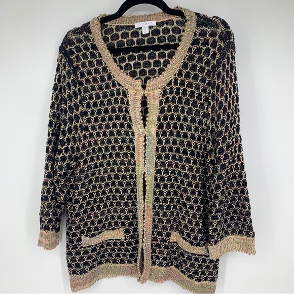 Roz & Ali | Sweaters | Roz And Ali Womens 2x Cardigan Sweater Sparkle ...